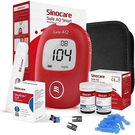 Sinocare Safe Aq Smart Glucometer With 50 Test Strips And Lancets