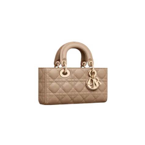 디올 스몰 레이디 디조이백 까나쥬 램스킨 헤이즐넛 Dior Kream