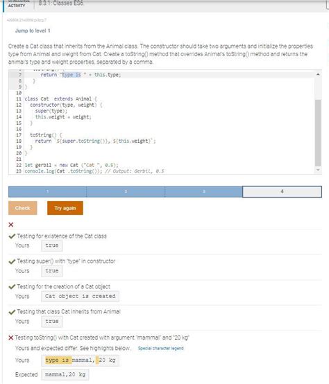 Jump To Level 1 Create A Cat Class That Inherits From