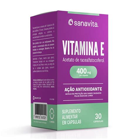 Suplemento Alimentar Sanavita Vitamina E 30 Cápsulas