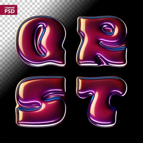 Premium Psd 3d Rendered Font Set With Glossy Cherry Smooth Surface