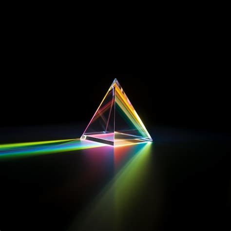 Premium Photo A Brightly Colored Prism On A Black Surface With A