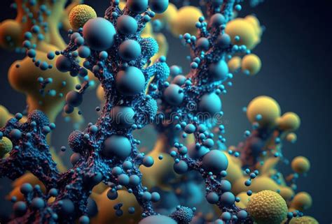 Microscopic Realistic Background Of Nitrogen 3d Rendering Style Stock