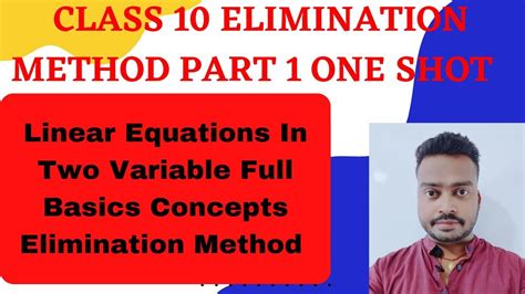 Pair Of Linear Equations In Two Variables Class CBSE R S Aggarwal Elimination Method Part