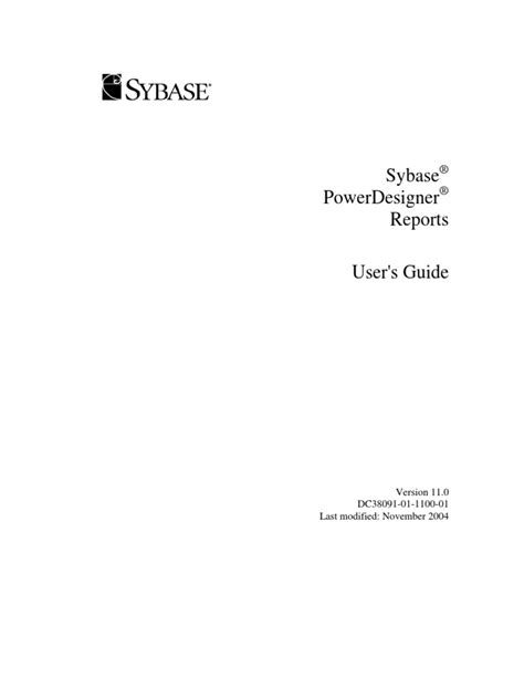Sybase Powerdesigner Report Guide Pdf Databases Data Model