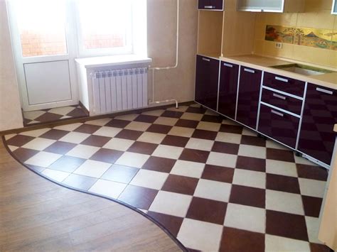 Дизайн пола на кухне - 36 фото