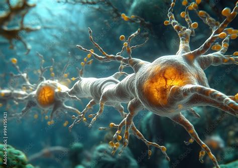Highly Detailed Microscopic Depiction Of Neural Connections And