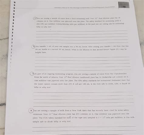 Solved 5 You Are Testing A Sample Of Water From A Local