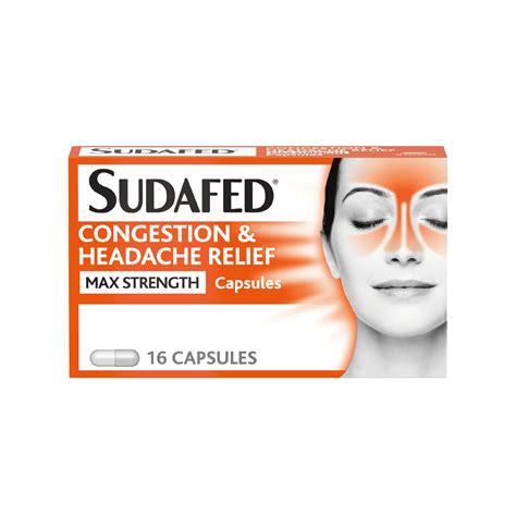 Sudafed Congestion And Headache Max Strength Capsules Pack Of 16 Welzo