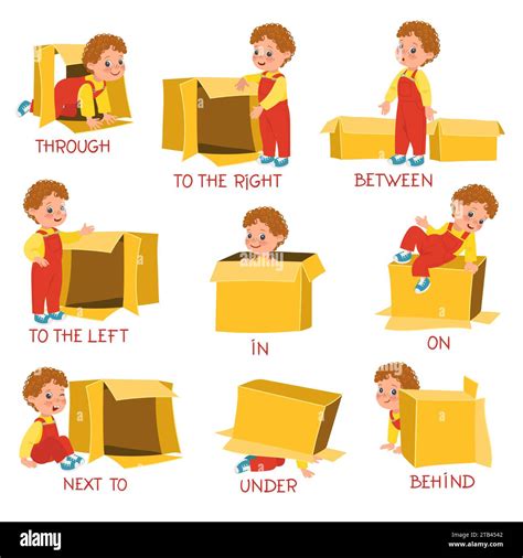 Learning Prepositions With Little Boy Visual Educational Guide