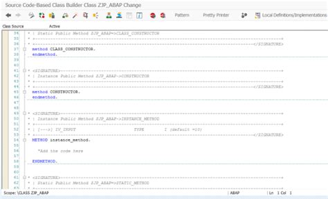 Object Oriented Abap 5 Creating Global Class In Sapgui Editor Discovering Abap