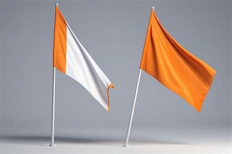 Orange Flag Mockup Premium Ai Generated Image