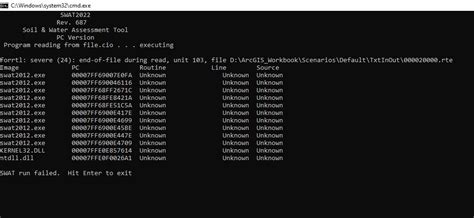 I Encountered This Type Of Error While Running A Arcswat Model