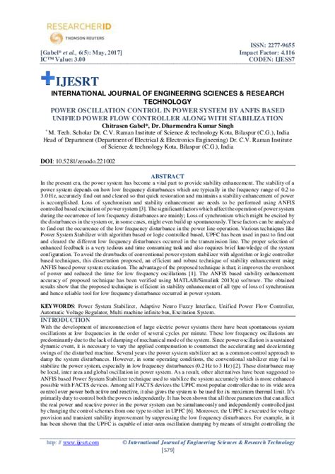 Power Oscillation Control In Power System By Anfis Based Unified Power Flow Controller Along