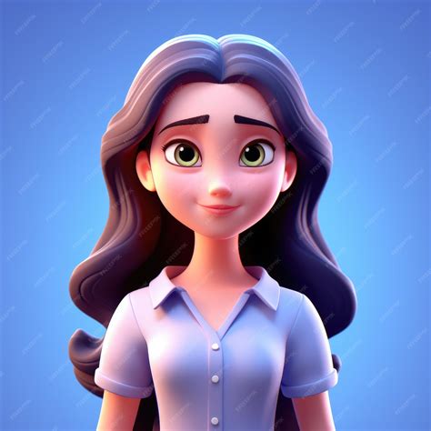 Premium Photo Cute Girl 3d Character Design Cartoon Girl Avatar