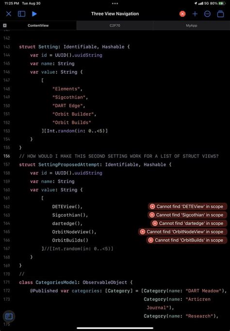 Navigationlink Pointings To A List Of Struct Views Rswift