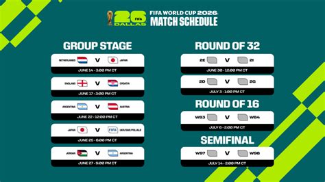 Dallas Final Match Schedule For The Fifa World Cup 2026™ Now Available