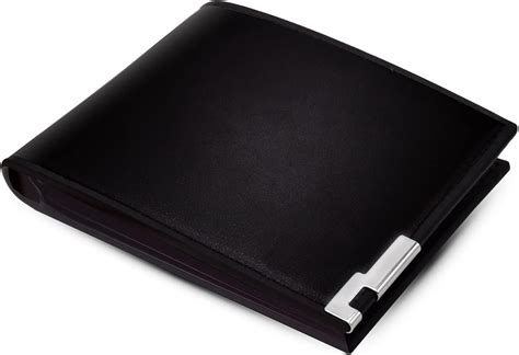 Carteras Para Hombre Cuero Plegable Suave Y Delgada Para Hombre Regalo Para él Negro
