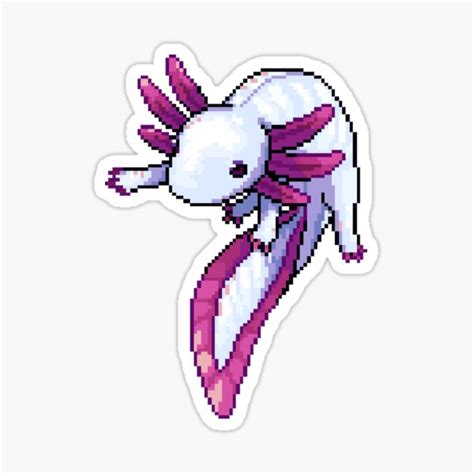 Cyan Axolotl Sticker For Sale By Apohe Redbubble