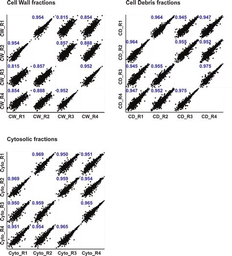 Analysis Of Reproducibility Between Group Replicates Scatter Plots
