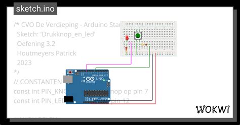Oef 3 2 Drukknop Led Wokwi ESP32 STM32 Arduino Simulator