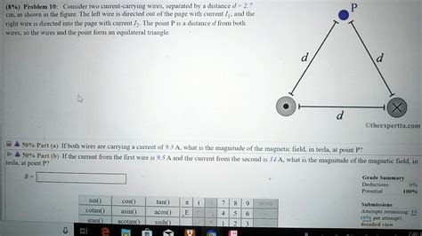 solved problem 10 consider two current carrying wires separated by