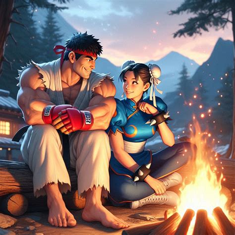 Ryu And Chun Li And The Mountains Embrace By Bbbeto On Deviantart