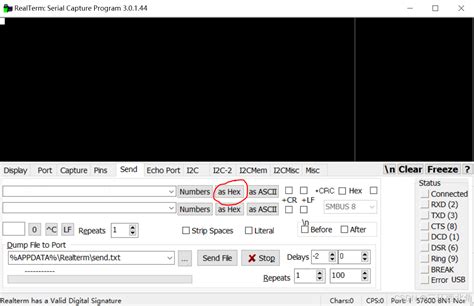 用matlab调用realterm一次性发送16进制数