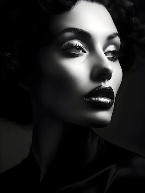 Premium Photo Black And White Portrait Of A Female Model