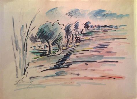 Lot David Hendler 1904 1984 Israeli Landscape Watercolor On Paper