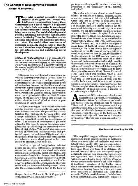 Pdf The Concept Of Developmental Potential