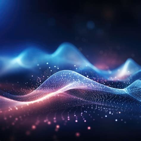 Abstract Waving Particle Technology Background Design Abstract Wave Moving Dots Flow Particles