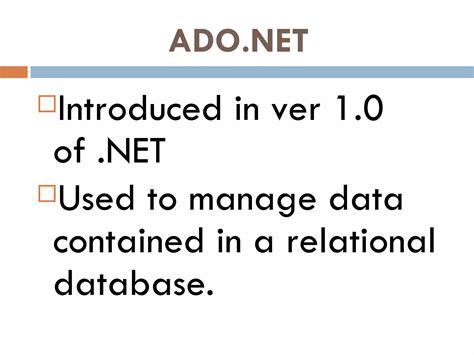 Data Management With Ado Ppt Databases Computer Software And