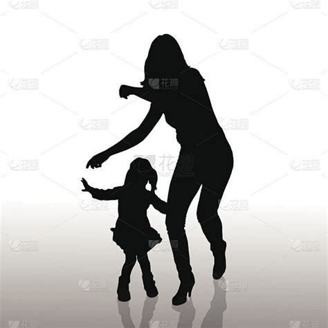 矢量剪影的家庭。