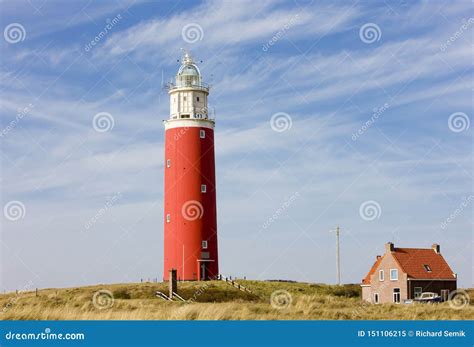 Lighthouse De Cocksdorp Texel Island Netherlands Stock Image Image
