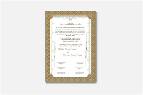 Premium Vector Islamic Marriage Certificate Template With Premium Design