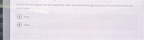 Fi Conflict Theorist Argues That Sex And Gender Roles
