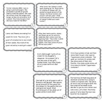Dividing Whole Numbers Unit Fractions Task Cards L NF B C
