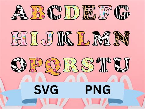 Easter Alphabet Png Easter Doodle Alpha Easter Svg Bundle Easter