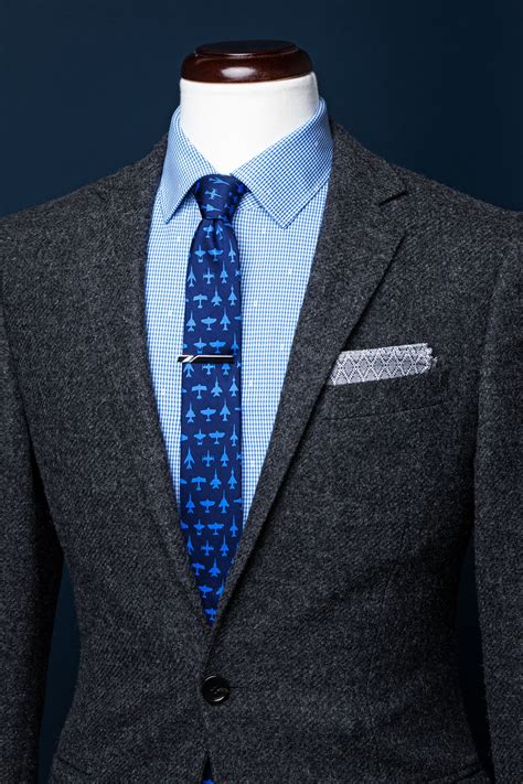 Steel Blue Tie And Pocket Square At Kenneth Bromley Blog