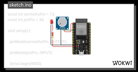 Potenciometro E Led Wokwi ESP STM Arduino Simulator