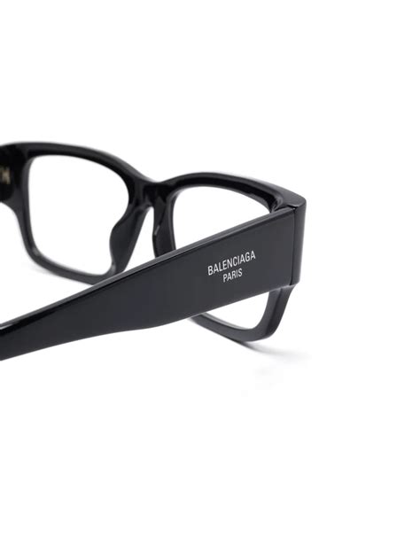 Balenciaga Eyewear Rectangle Frame Glasses Black Farfetch
