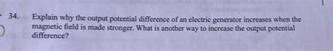 Solved Explain Why The Output Potential Difference Of An