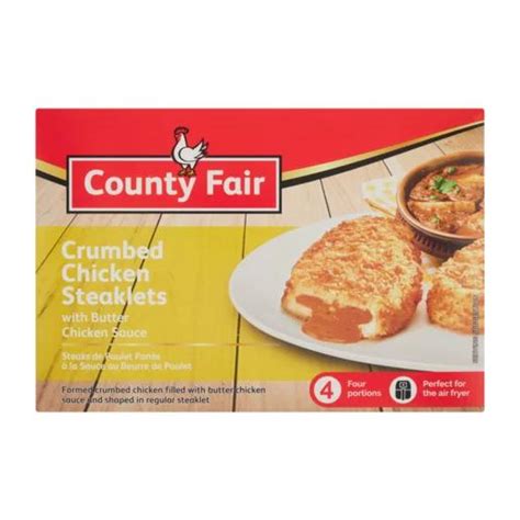 County Fair Frozen Crumbed Chicken Steaklets With Butter Chicken Sauce