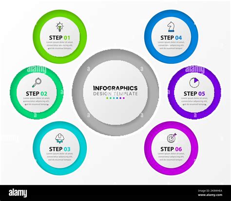 Modèle De Conception Graphique Concept Créatif En 6 étapes Peut être Utilisé Pour La Mise En