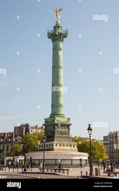 Paris France August 2022 Place De La Bastille With The Colonne De