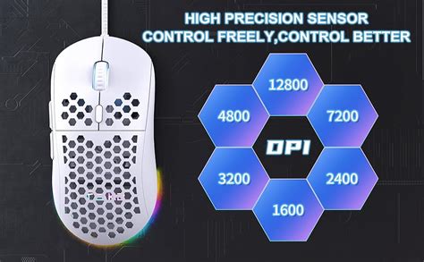 Tmkb M1se Gaming Mouse Usb With 12800 Dpi Optical Sensor 6