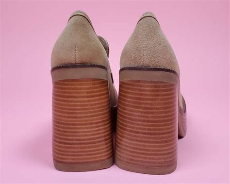 Deadstock Vintage 90s Chunky Platforms Stacked Leath… Gem