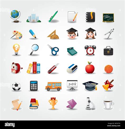 School Button Stock Vector Images Alamy