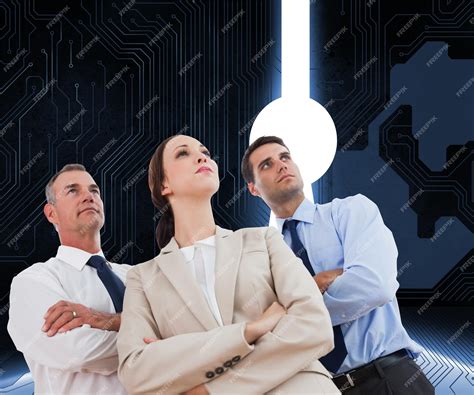 Premium Photo Composite Image Of Serious Work Team Posing Together